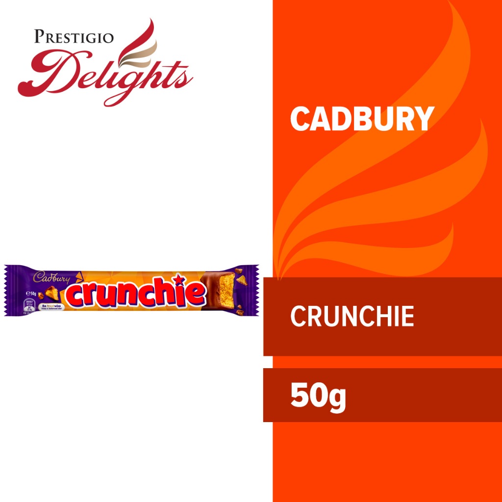 Cadbury Crunchie Chocolate Chunky Gold Bar of Delicious Honeycomb ...