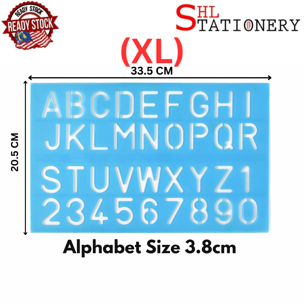 Alphabet Numbers Stencil Ruler ABC Ruler / Pembaris / 尺 (Art/Drawing ...