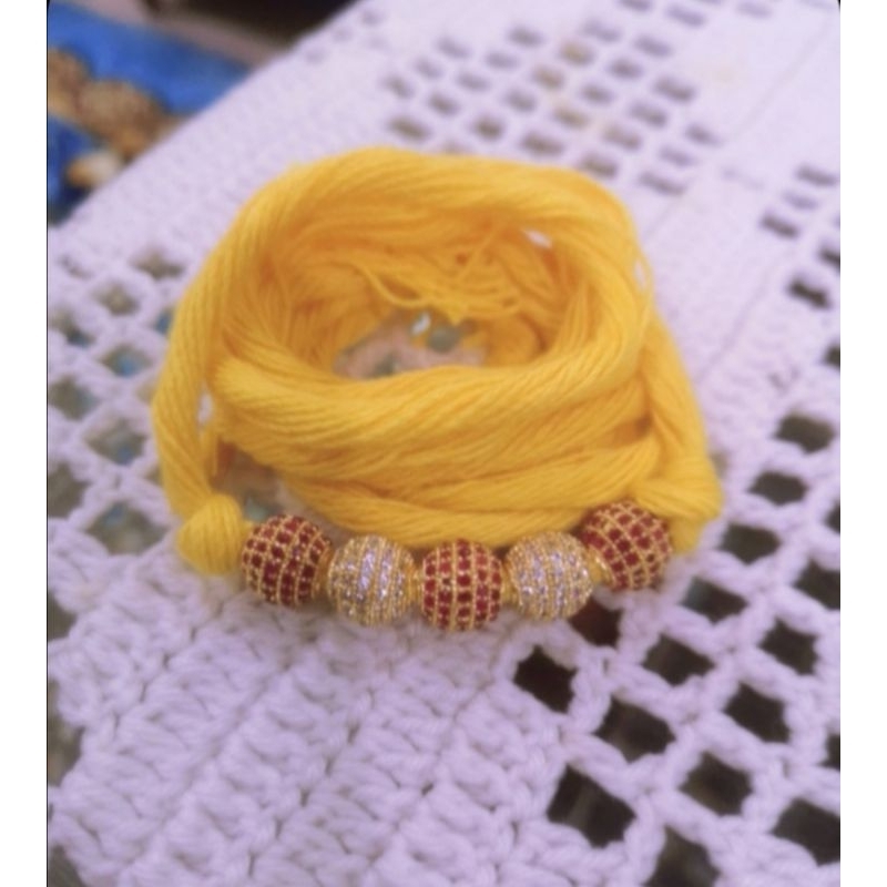 Red and White stone gold plated with thali kayiru | Shopee Malaysia