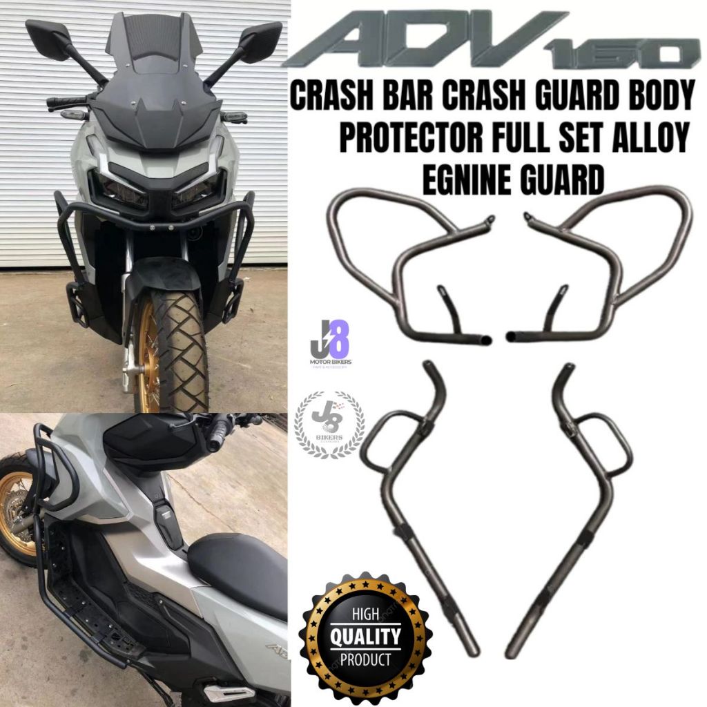 Honda ADV160 Design Crash Bar Frame Perfect Welding Black steel CRASH BAR CRASH GUARD BODY ...