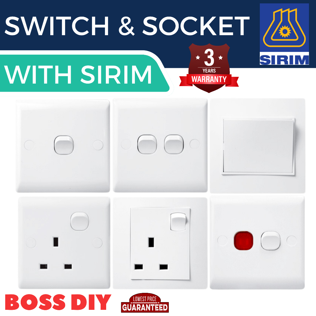 [SIRIM] LWD 13A Switch & Socket Outlet Suis Plug Socket F2/F3/F4/F5 ...