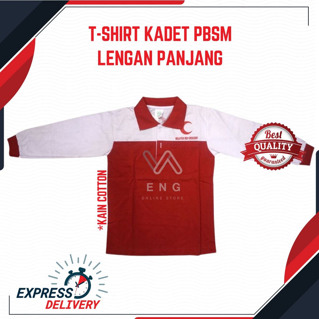 001LS - T-SHIRT PBSM LENGAN PANJANG / TSHIRT KADET ( LONG SLEEVES CADET ...