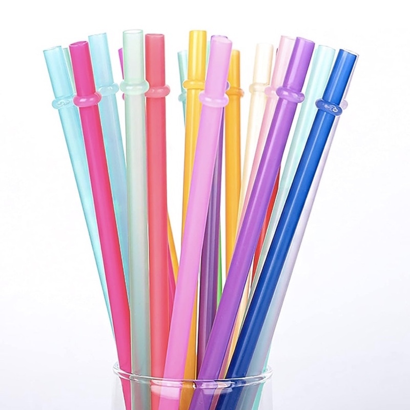 1pc 23cm Multi-Color Reusable Drinking Straw | Plastic Thick Drinking ...