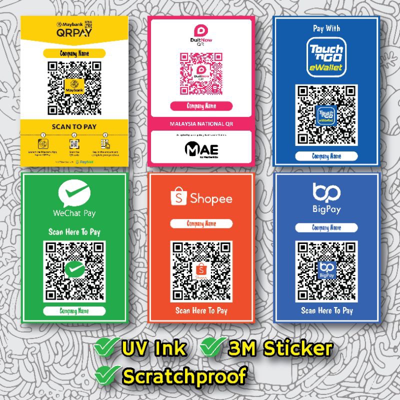 QR Code A5 Size sticker with Board/ without board | Shopee Malaysia