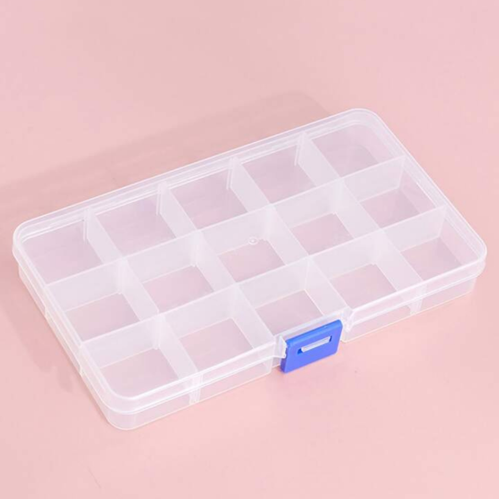 Plastic Jewelry Box Organizer Storage Container with Adjustable Divider ...