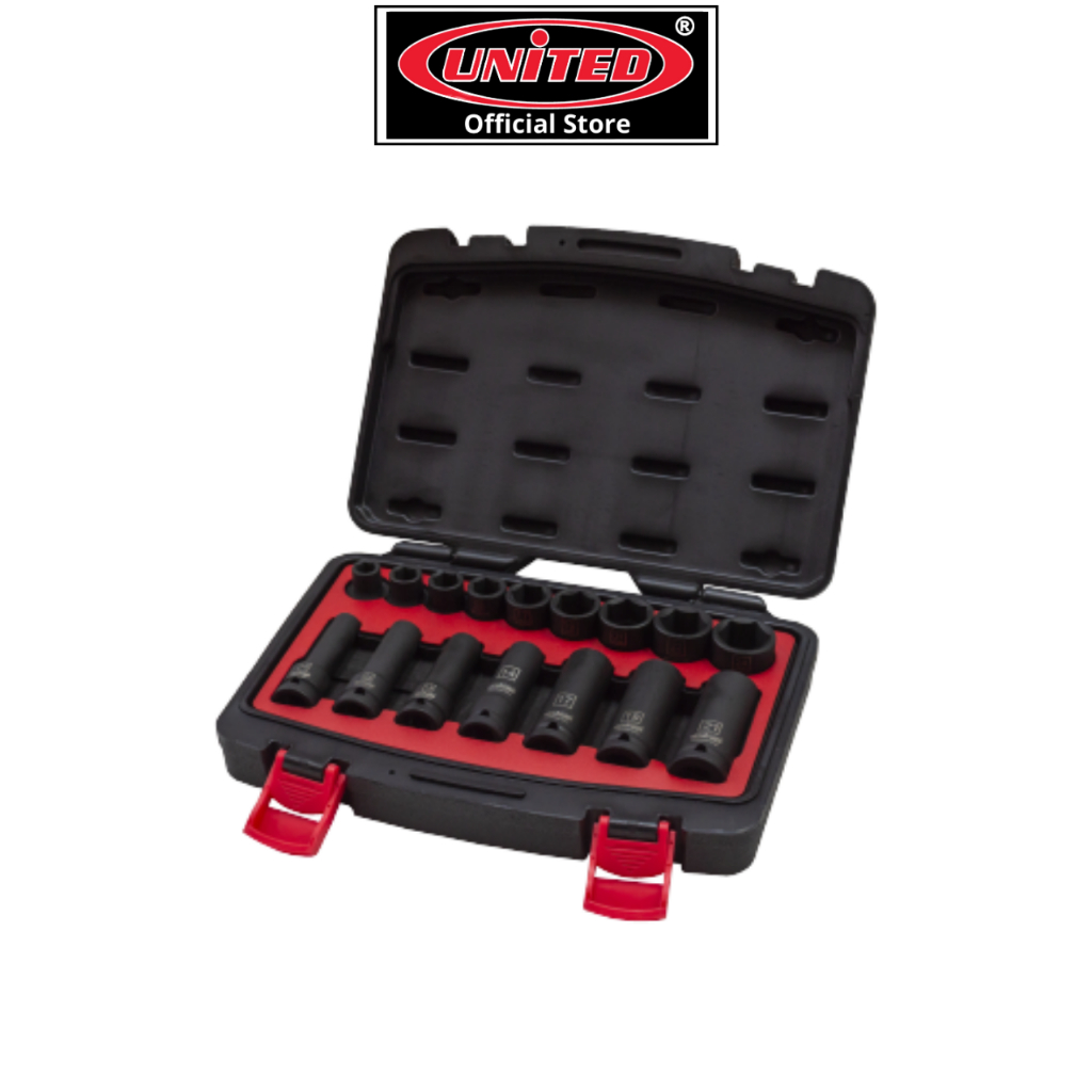 【UNITED】16pcs Impact Socket Set 6 Point ( 1/2" ) | Shopee Malaysia