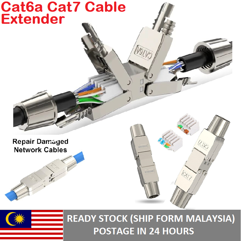 Cat6a Cat7 Cable Extender Junction Adapter Connector Box RJ45 Lan Cable Extension Connector Full ...