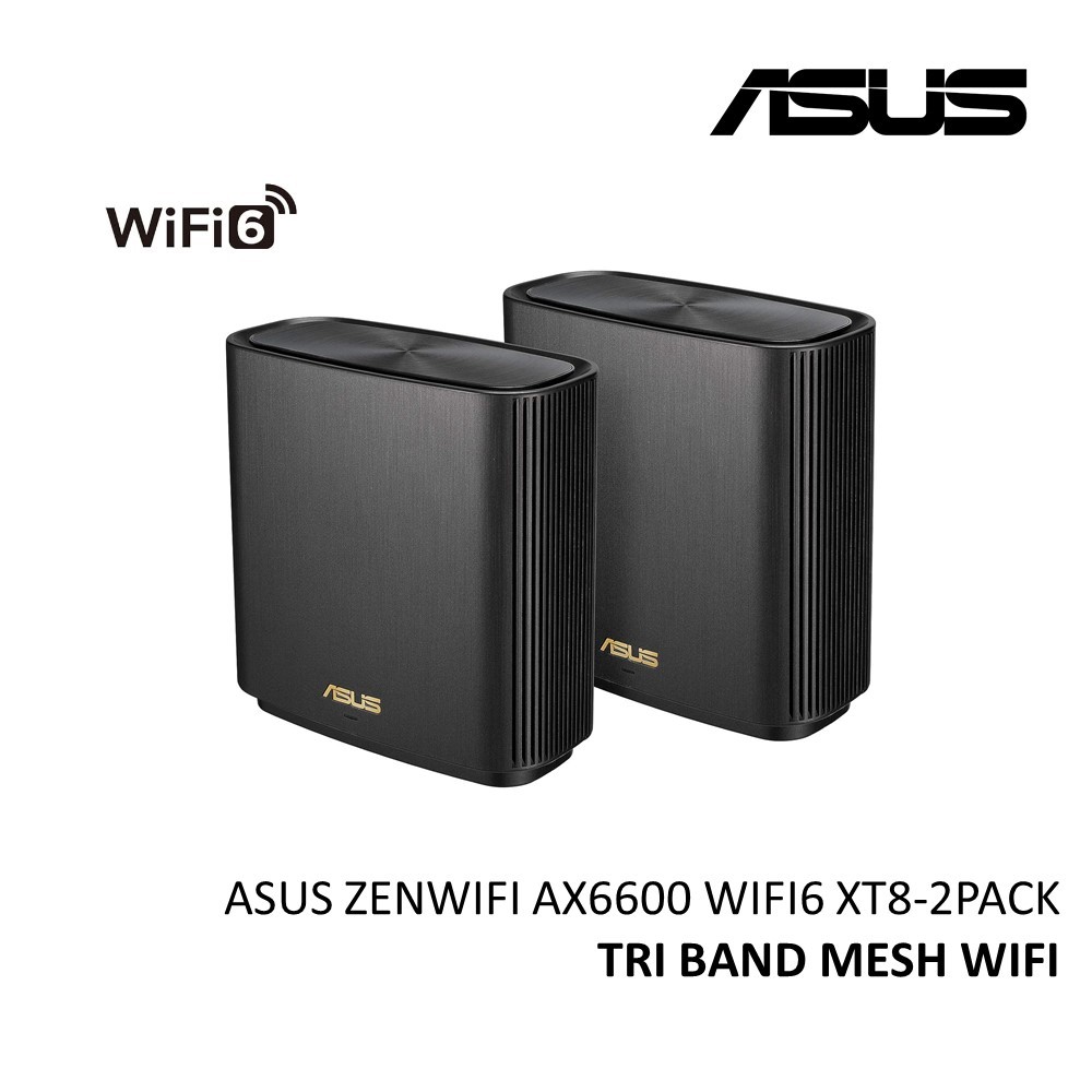ASUS ZENWiFi AX (XT8) AX6600 TRI-BAND MESH WiFi 6 ROUTER 2PACK - BLACK ...