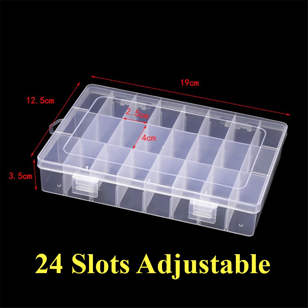 10/15/18/24 Grids Adjustable Slot Plastic Box Compartment Storage Tool ...