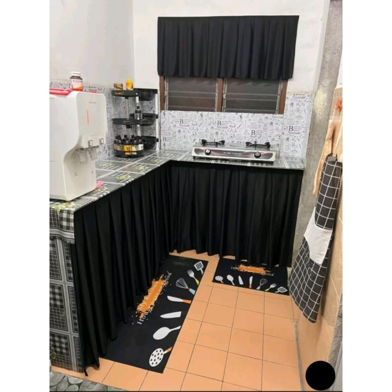 Skirting / Langsir BLACK, MAROON, BLUEBLACK (FreeVelcro) | Shopee Malaysia