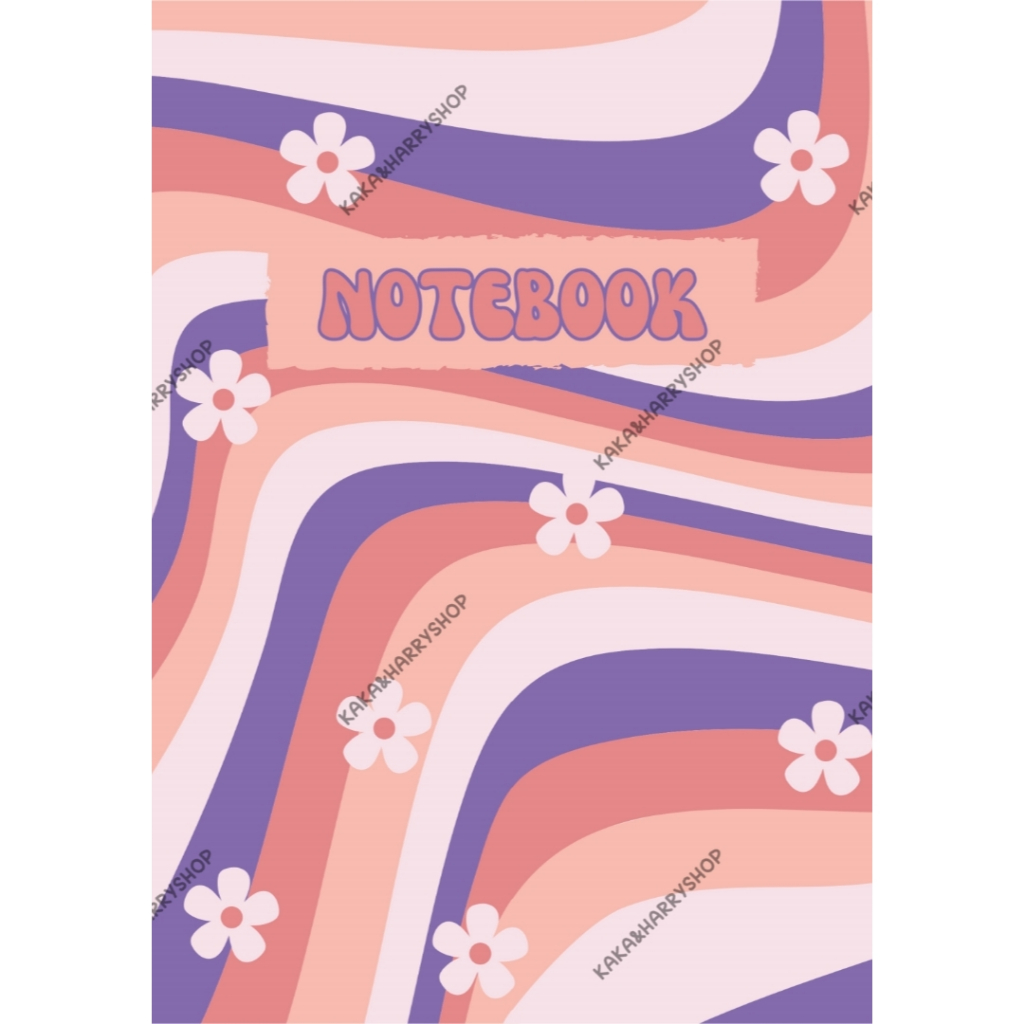 PINK PURPLE GROOVY NOTEBOOK PRINTABLE PDF | Shopee Malaysia