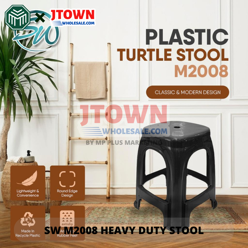 (READY STOCK) SW M2008 Heavy Duty Stool with Anti-slip Rubber Max Load ...