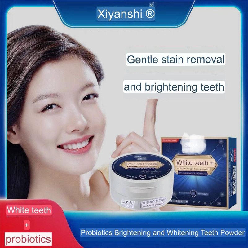 PROBIOTICS BRIGHTENING INSTANT WHITE TOOTH POWDER Serbuk pembersih gigi ...