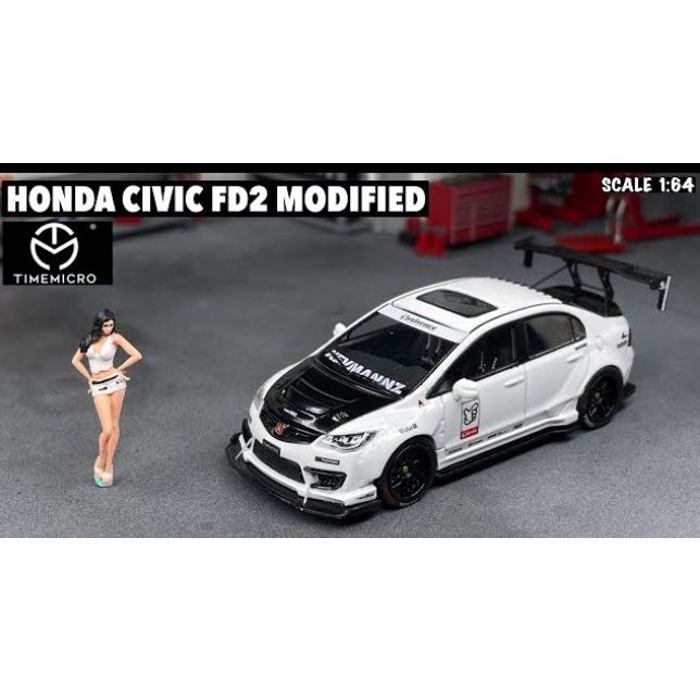 Time Micro 1/64 Honda Civic FD2R White Modified + Figure | Shopee Malaysia