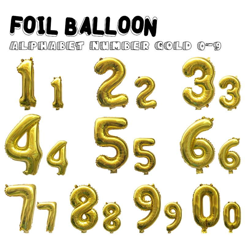 [PANDA] 16 Inch & 32 Inch Alphabet Foil Balloon Number Foil Balloon ...