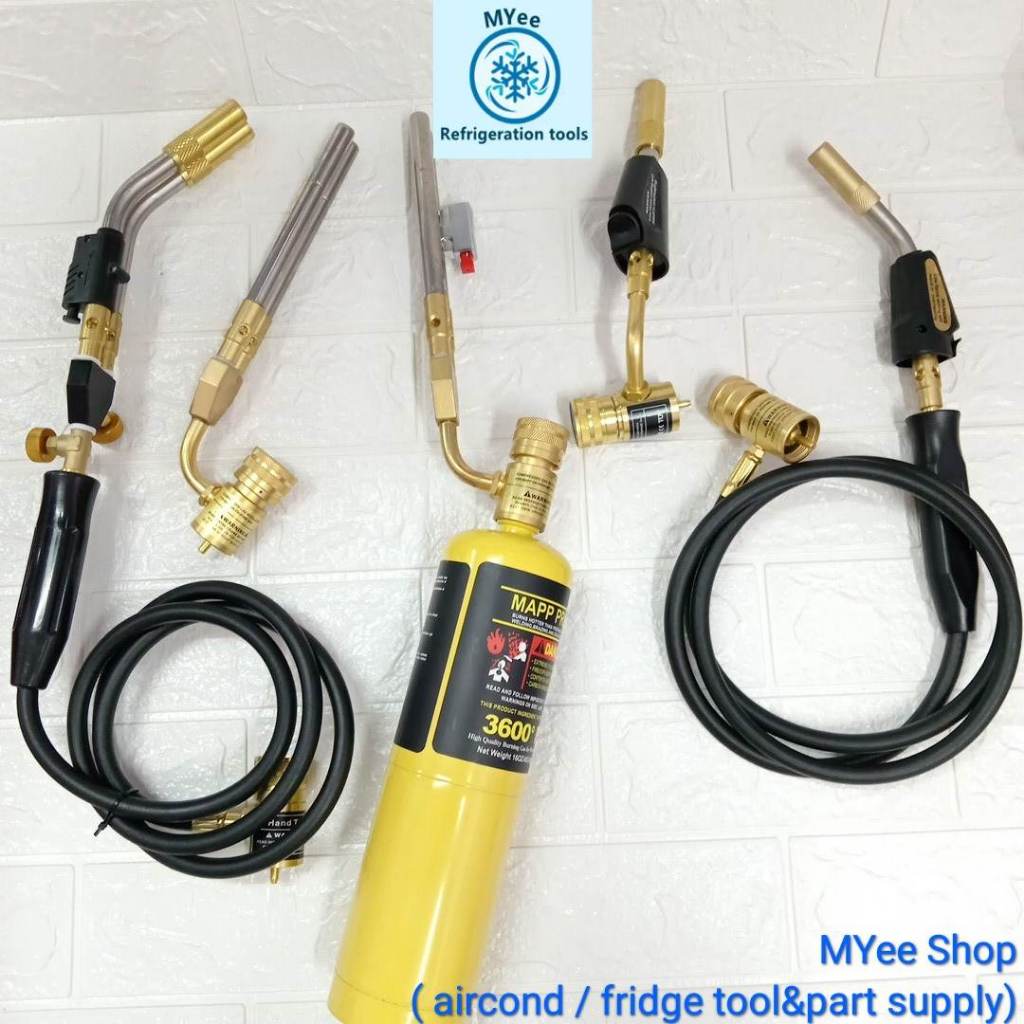 welding pipe torch & mapp gas & rod copper single / double barrel torch Lighter brazing hand ...