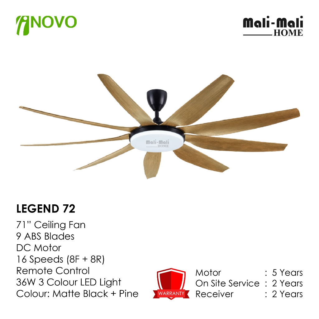 INOVO LEGEND 72 71" DC Motor Ceiling Fan With LED 5 Years Motor ...