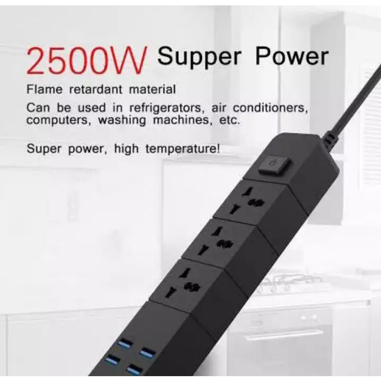 Extension Boards with USB Port 3 Outlets and 4 USB Ports, Universal ...