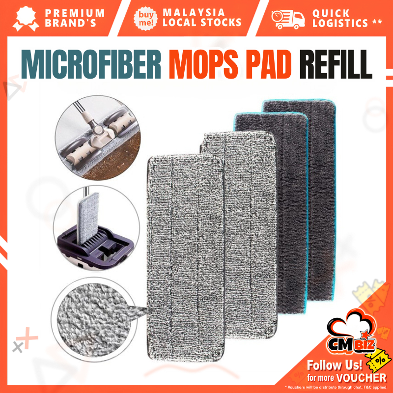 Kain Microfiber Mop Head Refill Pad 32cm / 34.5cm / 42cm Replacement ...