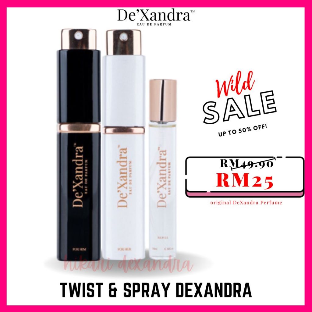 DEXANDRA ORIGINAL HQ Perfume For Her Him 20ML Twist and Spray Minyak Wangi De Xandra Perempuan ...