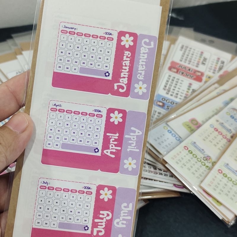 2024 Monthly Calendar Sticker/ Pelekat Kalendar Bulanan Jan-Dis ...