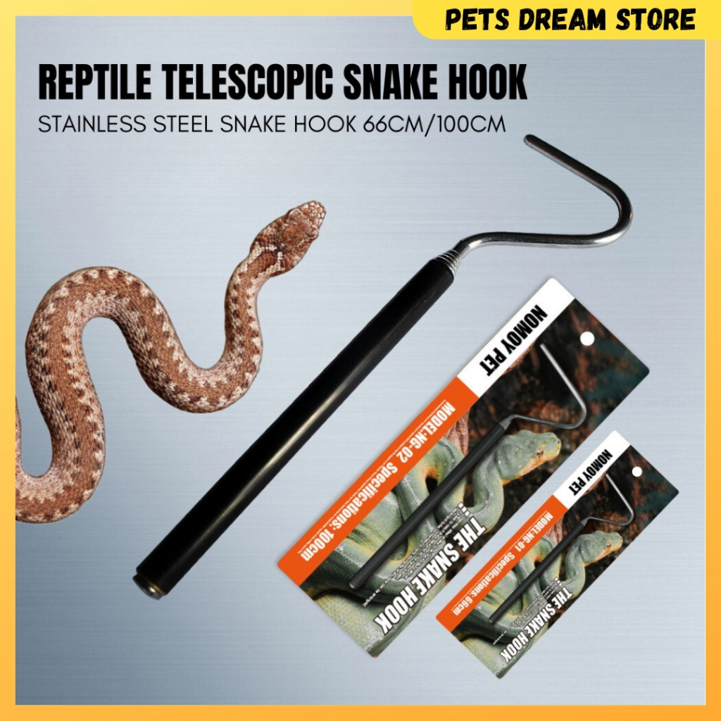 Nomoy Pet Reptile Snake Hook telescopic stainless steel catch snake ...