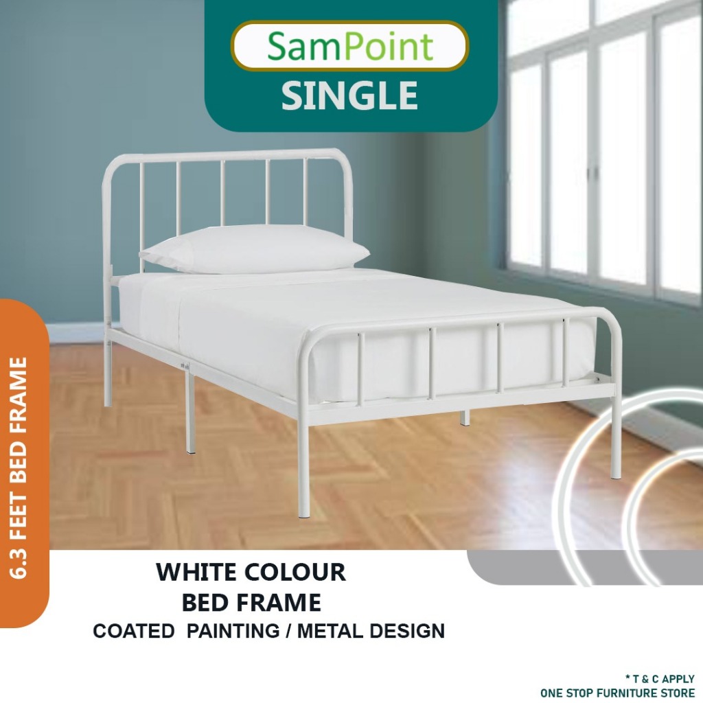 READY STOK SamPoint Katil Single/Single Bed Frame/Katil hostel/Metal ...