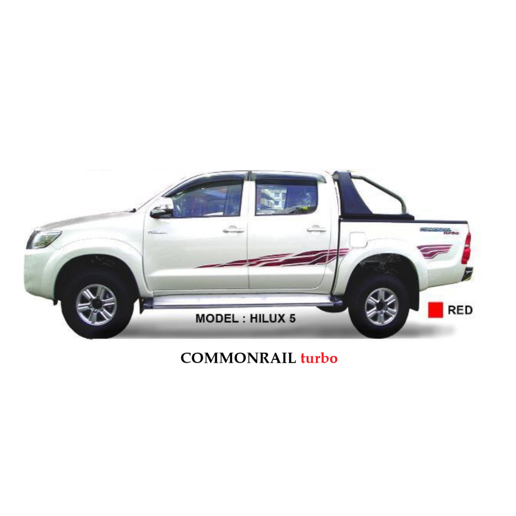 Toyota Hilux Body Sticker Car Side Body Lining Sticker ORI HILUX 5 RED# ...
