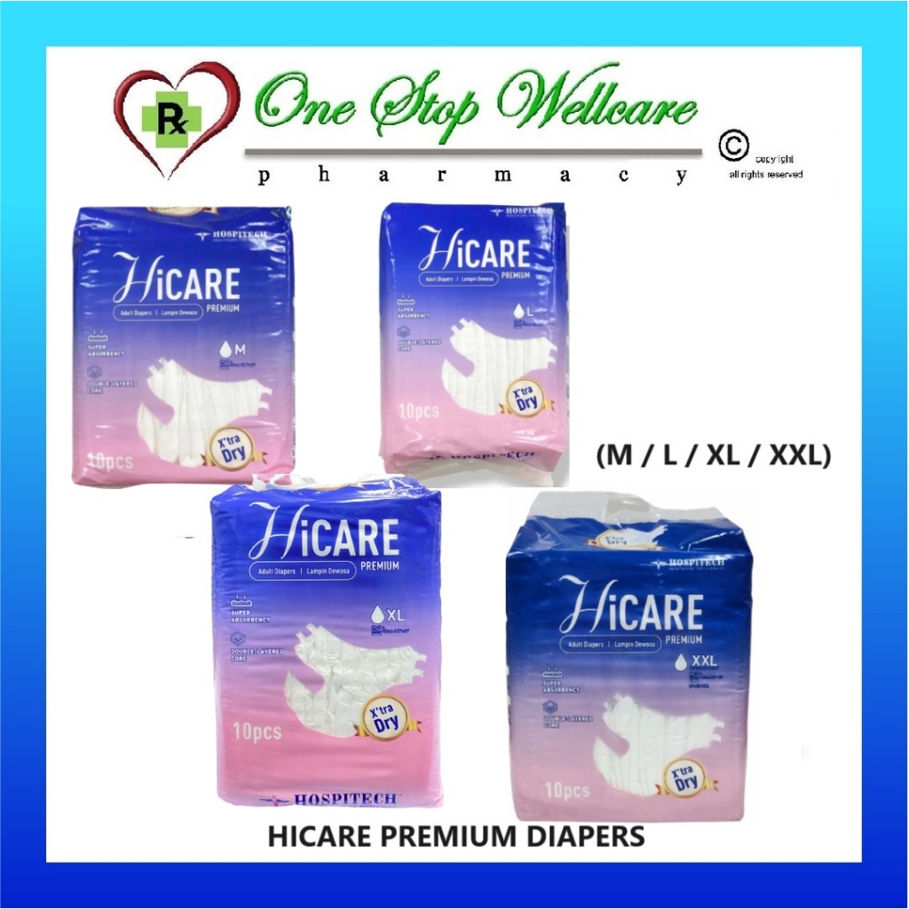 HICARE PREMIUM DIAPERS (M / L / XL / XXL) 10PCS | Shopee Malaysia