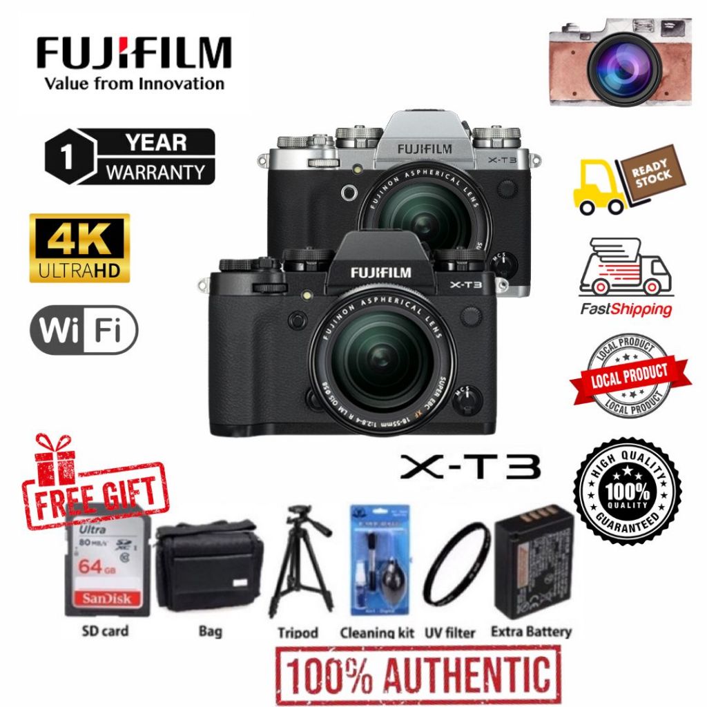 (Pre-Order) Fujifilm X-T3 18-55mm f/2.8-4 Kit 100% Original 1 years warranty | Shopee Malaysia
