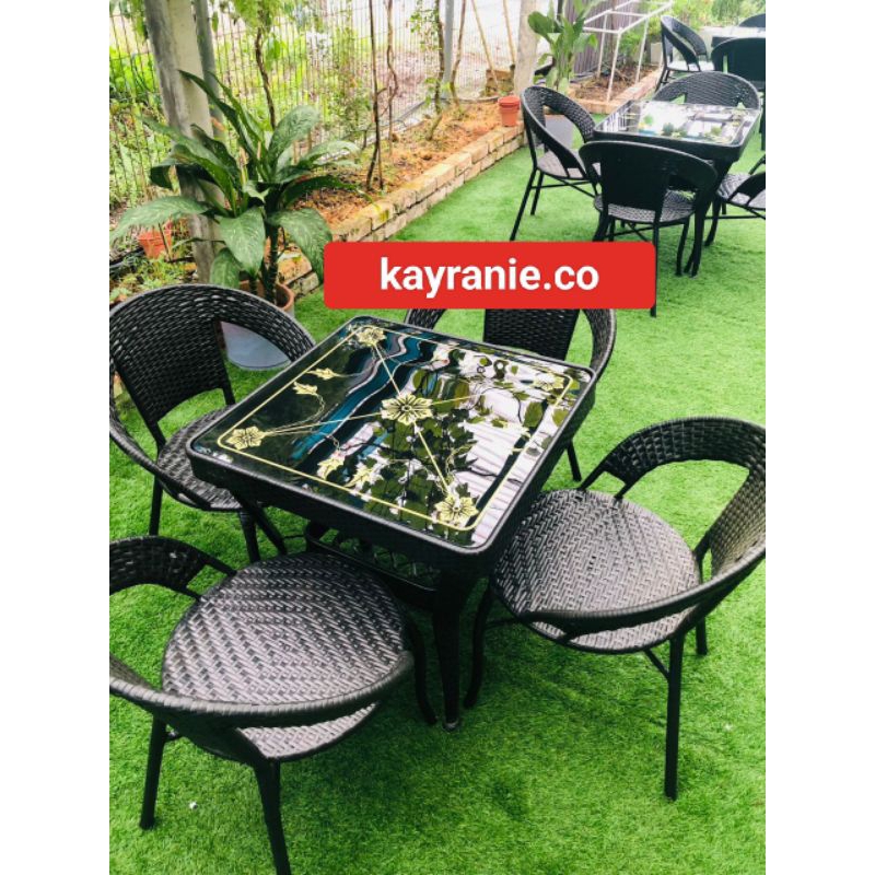 GARDEN SET/COFFEE TABLE/KERUSI & MEJA KOPI/KERUSI LAMAN SANTAI 5in1 ...