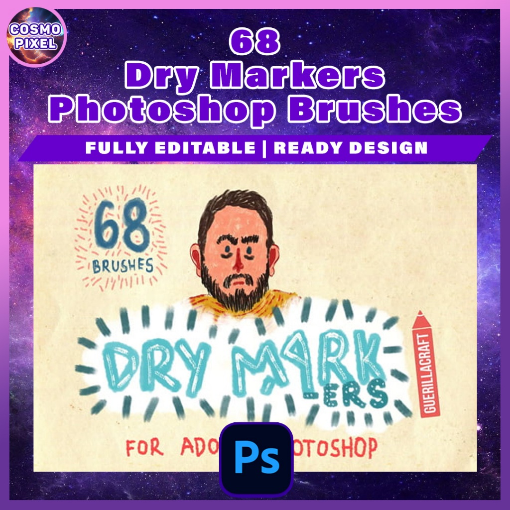 Dry Markers Photoshop Brushes 68 - Photoshop Brush, ABR File, CSH File ...
