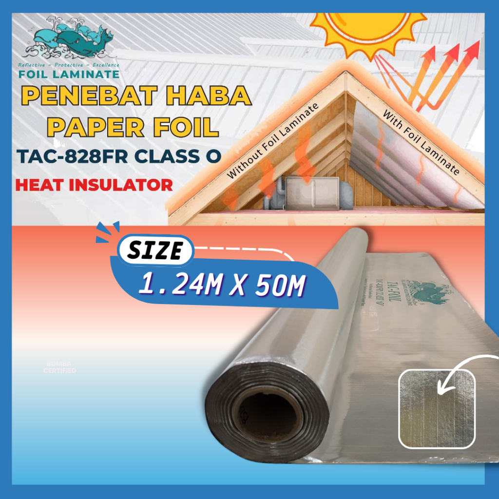TAC-828FR Class O Aluminium Foil Paper Foil (50M-L) Penebat Haba ...