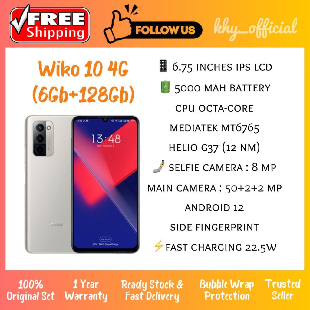 New Smartphone Original Wiko 10 [ 6Gb Ram+128Gb Rom | 6.74" Super ...