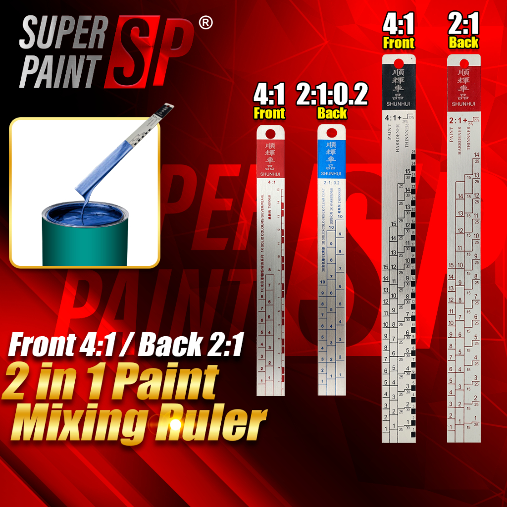 Pembaris Ukur Cat Kereta | Car Paint Measuring / Mixing Ruler / Car ...