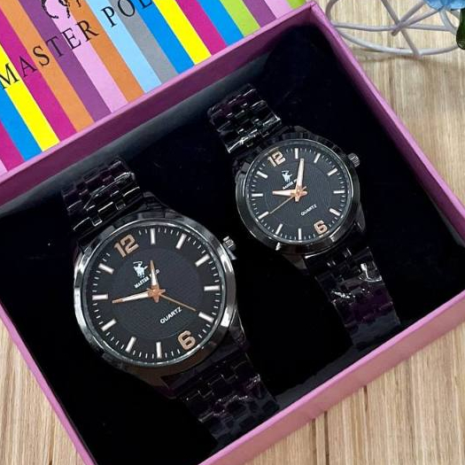 Original Master-Polo Watch Couple set Men & Women Stainless Steel Watch ...