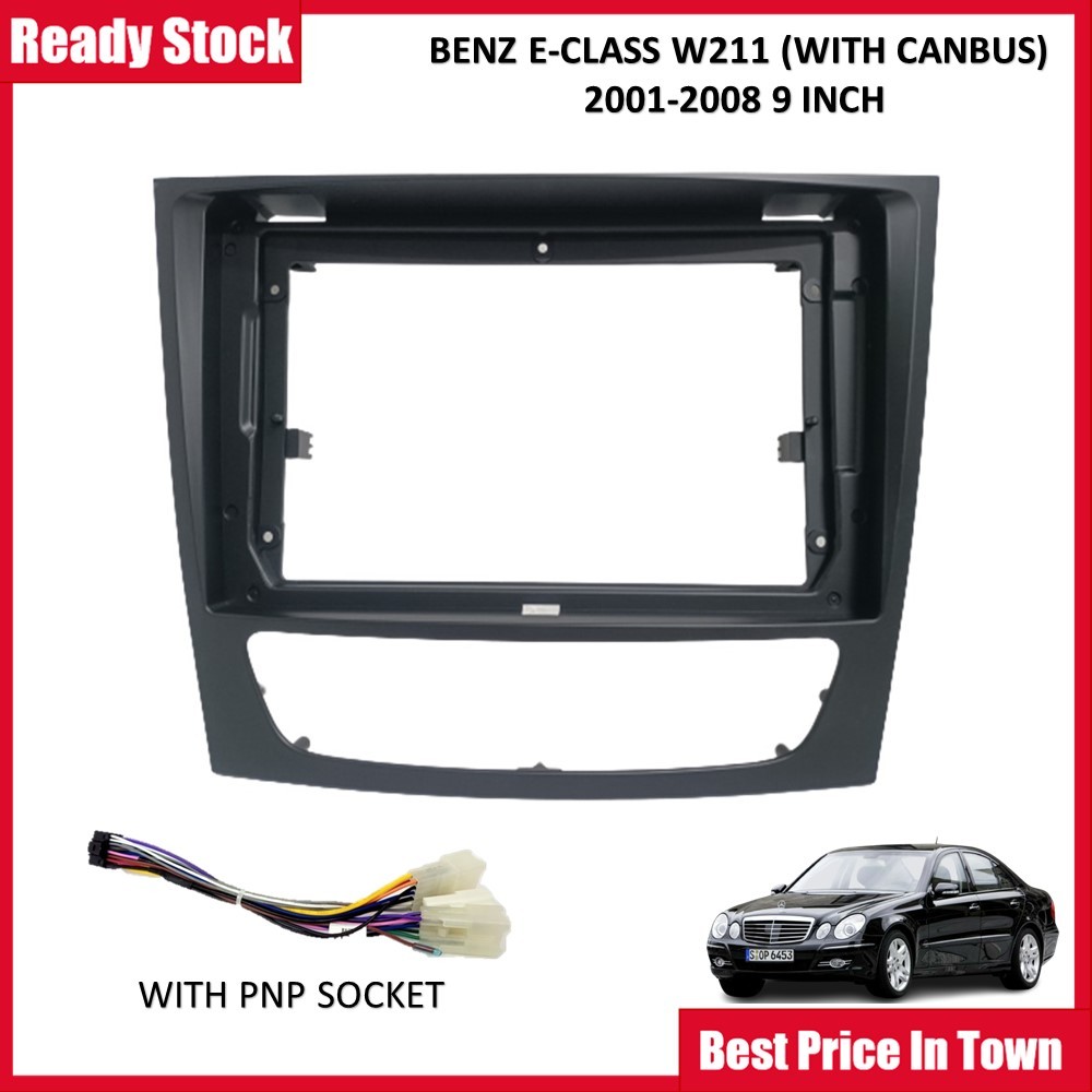 Android Player Casing BENZ E-CLASS W211-9''-2001-2008-BLACK(WITH CANBUS ...