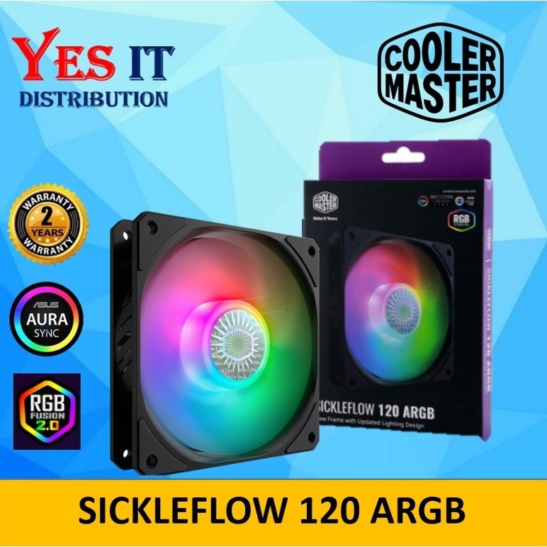 COOLER MASTER SICKLEFLOW 120 ARGB SINGLE FAN / 3 IN 1 COOLING FAN (MFX ...