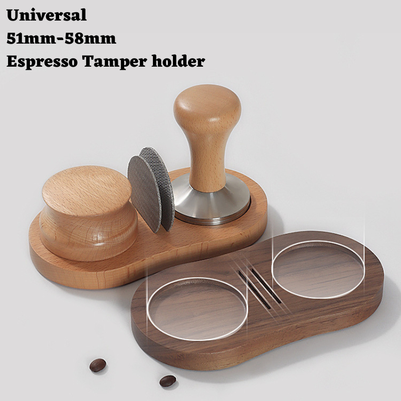 Suitable for 51-58mm Wooden Tamping Holder Pad Coffee Tamper Holder ...