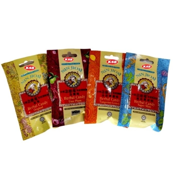 【20g】Nin Jiom Herbal Candy Original/Ume Plum/Super Mint/Tangerine Lemon ...