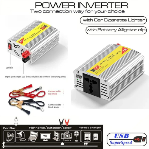 Power Inverter 300W USB Output DC 12V to AC 220V Sine Wave Inverter ...