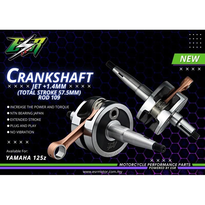 Y125Z & RXZ RR 150 ZX150 ESR MOTOR CRANKSHAFT ESR & CL LEE JET 1.0MM 1 ...