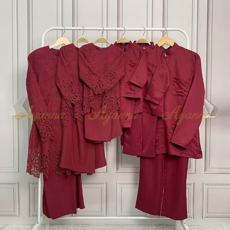 ASYAA SEDONDON FAMILY MAROON / READY STOCK / BAJU RAYA 2024 | Shopee ...