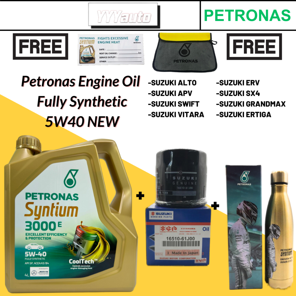 Petronas Syntium 3000 E 5W40 SN/CF Fully Synthetic Engine Oil 4L NEW ...