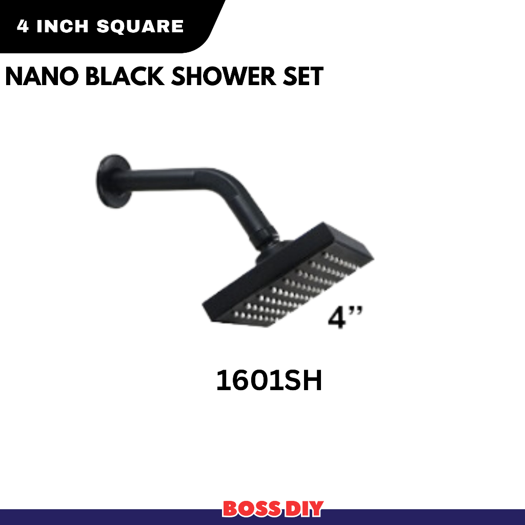 ISANO Nano Black Rain Shower Head Round Square 1601SH /1602SH /1603SH ...