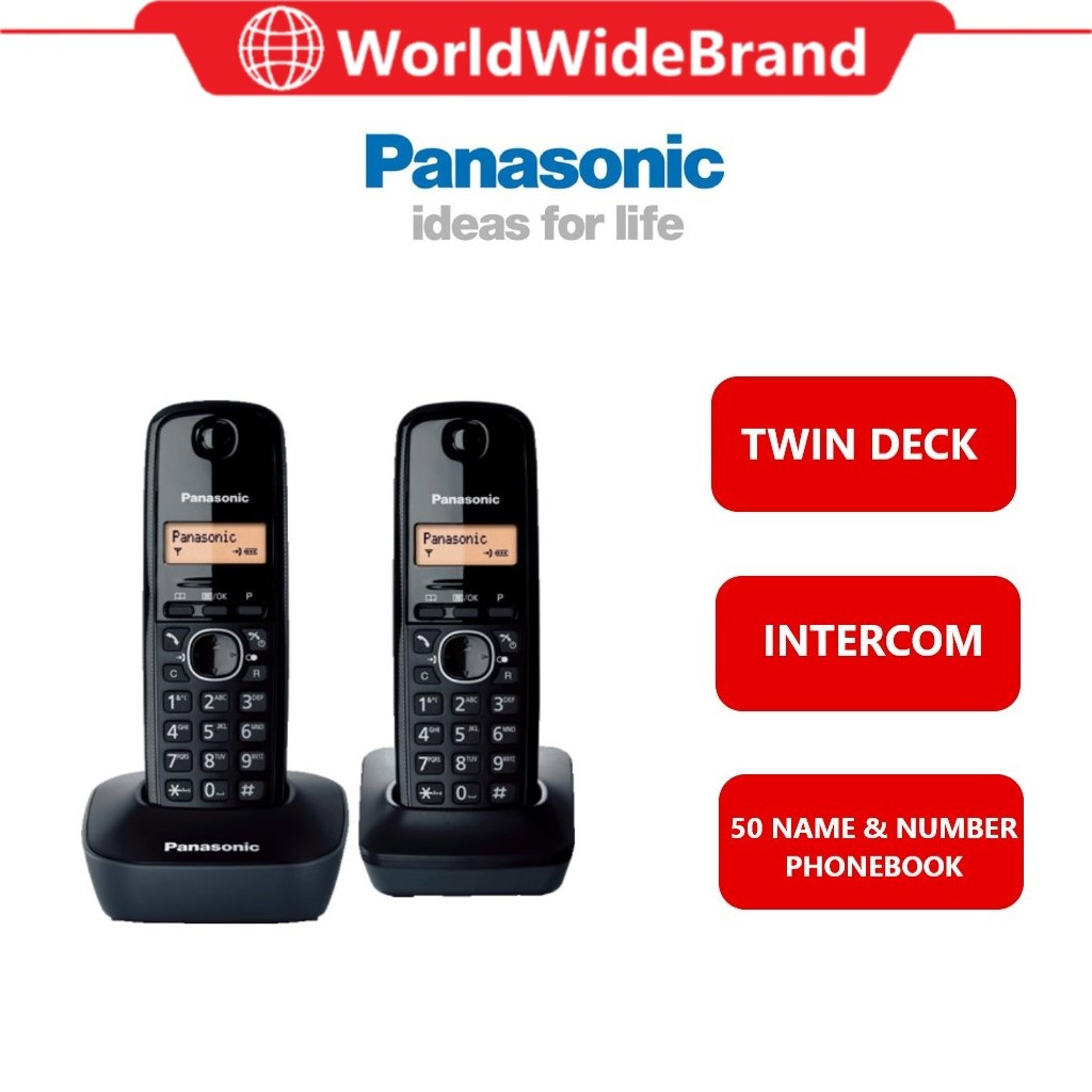 Panasonic Digital Dect Cordless Phone (Dual Handset ) KX-TG1612 | Shopee Malaysia