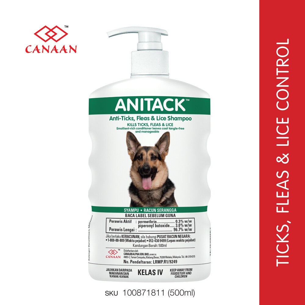Anitack Anti Ticks Fleas & Lice Shampoo Emollient-Rich Conditioner ...