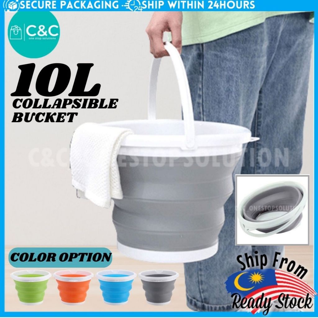 C&C 10L Foldable Bucket Baldi Lipat Travel Camping Fishing Collapsible ...