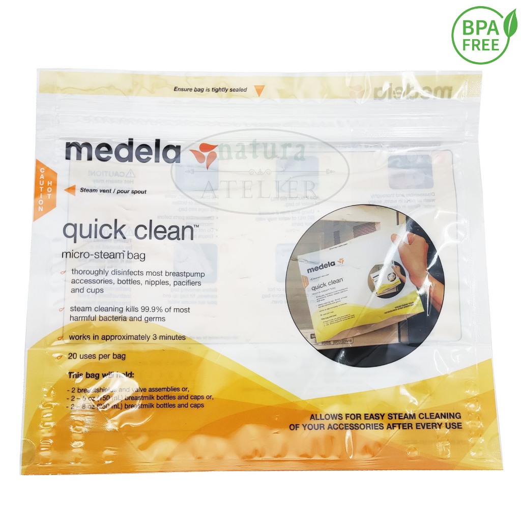 Medela Quick Clean Microwave Sanitizing Micro Steam Bag, 1pc individual ...