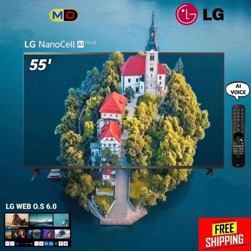 [2021 NEW] LG NANO75 55 Inch 4K Smart NanoCell TV with AI ThinQ® & Quad Core Processor 4K ...